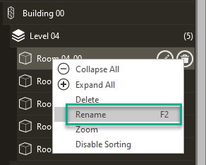 Renaming & Sorting of Rooms & Zones