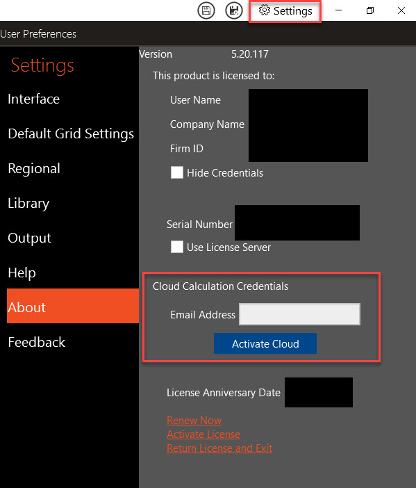 Activation of TRACE 3D Plus cloud calculation