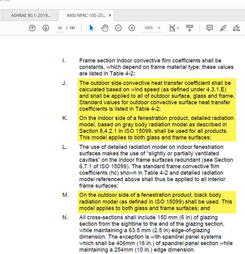 Understanding U-Factors for simple glazings in TRACE 3D Plus