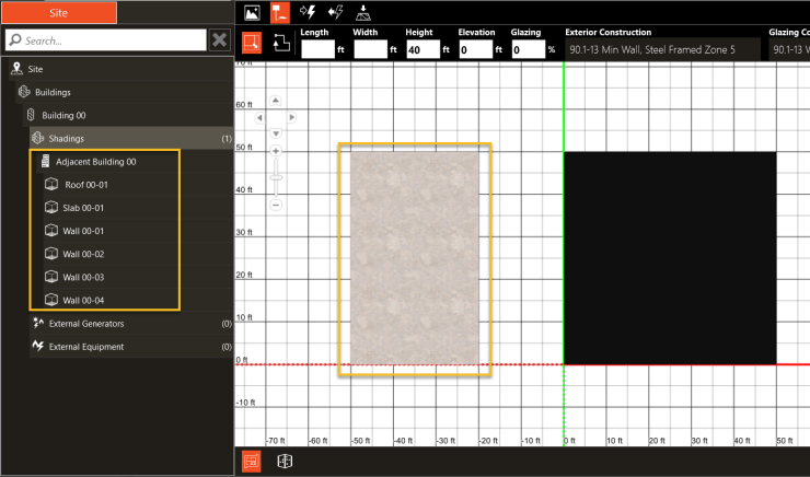 Create Site (Adjacent Buildings, Rotate Site, Exterior Power Generation ...