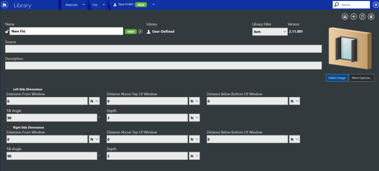 Exterior Shading on a Skylight or Window (Fin or Overhang)