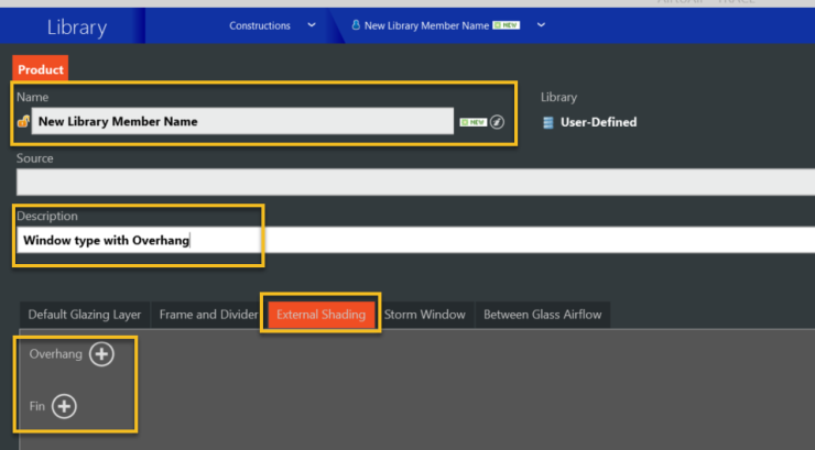 Exterior Shading on a Skylight or Window (Fin or Overhang)
