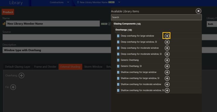 Exterior Shading on a Skylight or Window (Fin or Overhang)