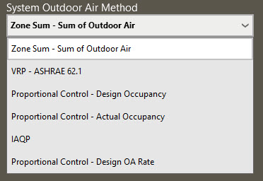 Outside Air Control Tab