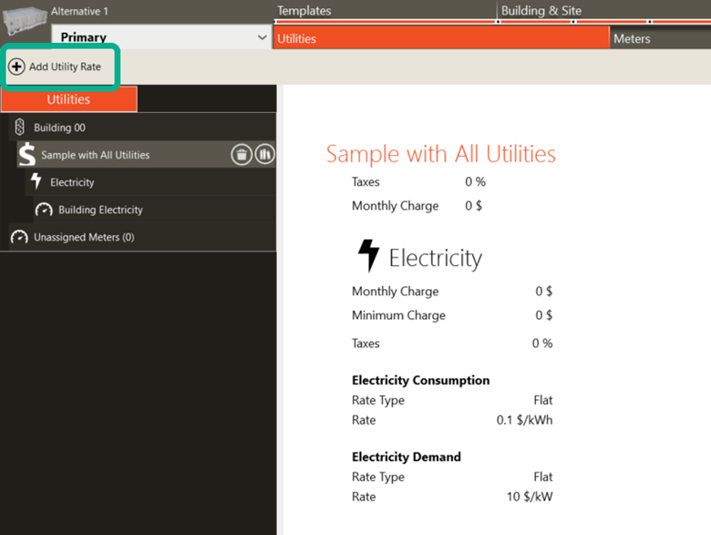 Utilities and Utility Rate Setup